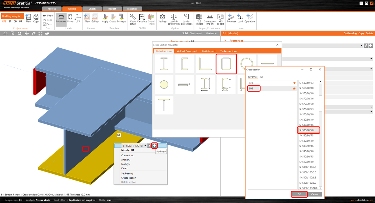 Buckling Analysis Of A Steel Connections En Idea Statica